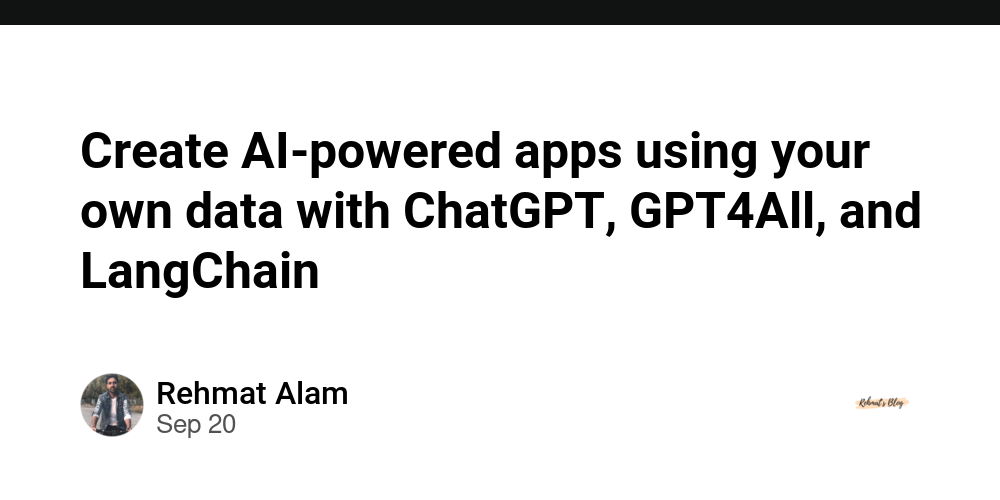 Create AI-powered apps using your own data with ChatGPT, GPT4All, and ... Create AI-powered apps using your own data with ChatGPT, GPT4All, and ...